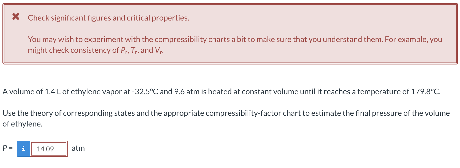 Solved X Check significant figures and critical properties. | Chegg.com