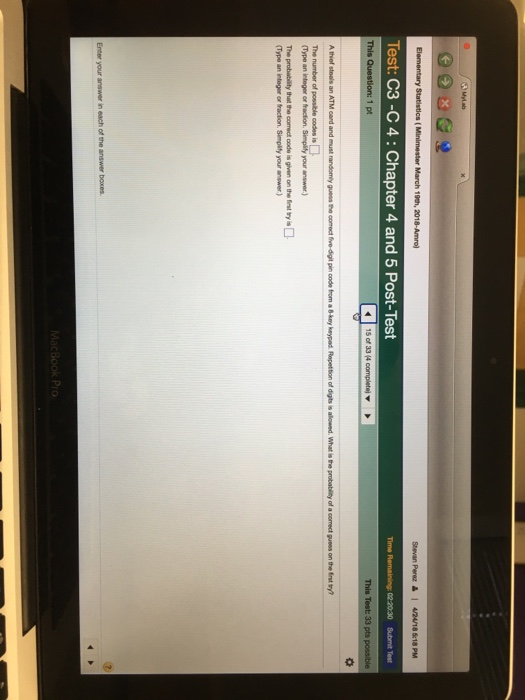 Solved Test: C3-C 4:Chapter 4 and 5 Post-Test Type an | Chegg.com