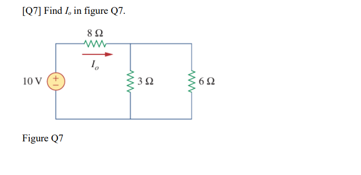 Solved [Q7] ﻿Find Io ﻿in figure Q7.Figure Q7 | Chegg.com