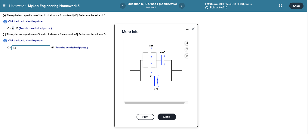 Solved (b) The equivalent capacitance of the circuit shown | Chegg.com