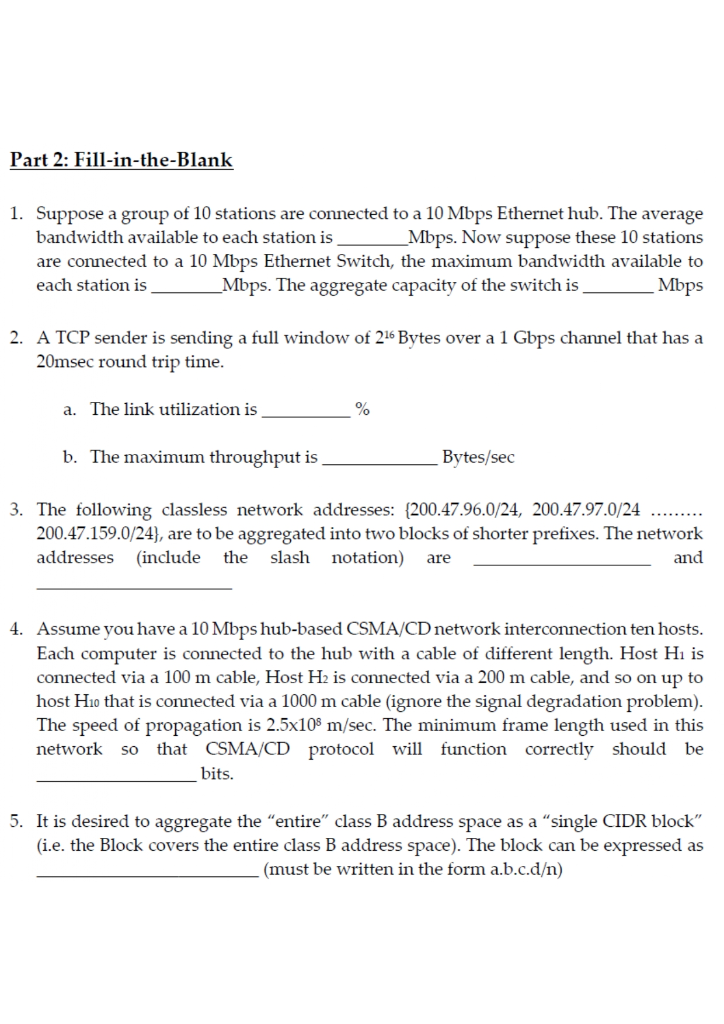 Solved Part 2: Fill-in-the-Blank 1. Suppose a group of 10 | Chegg.com
