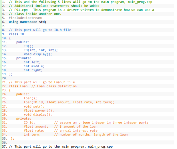 Solved C++ has facilities for dividing a program into parts | Chegg.com