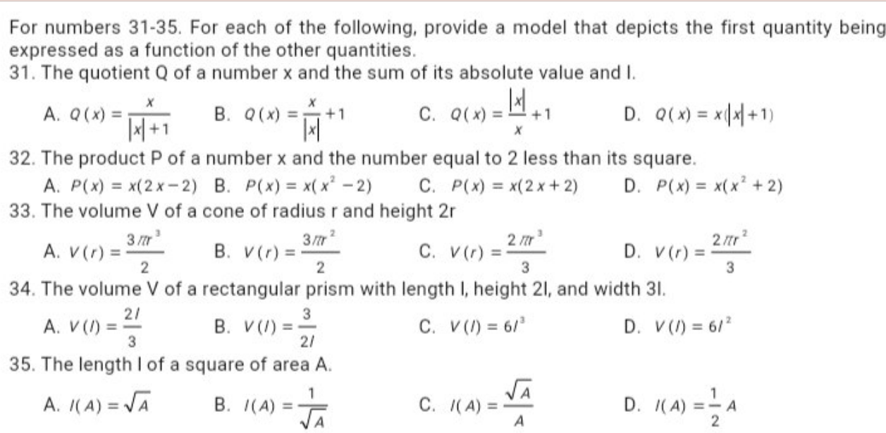 Solved For numbers 31-35. For each of the following, provide | Chegg.com