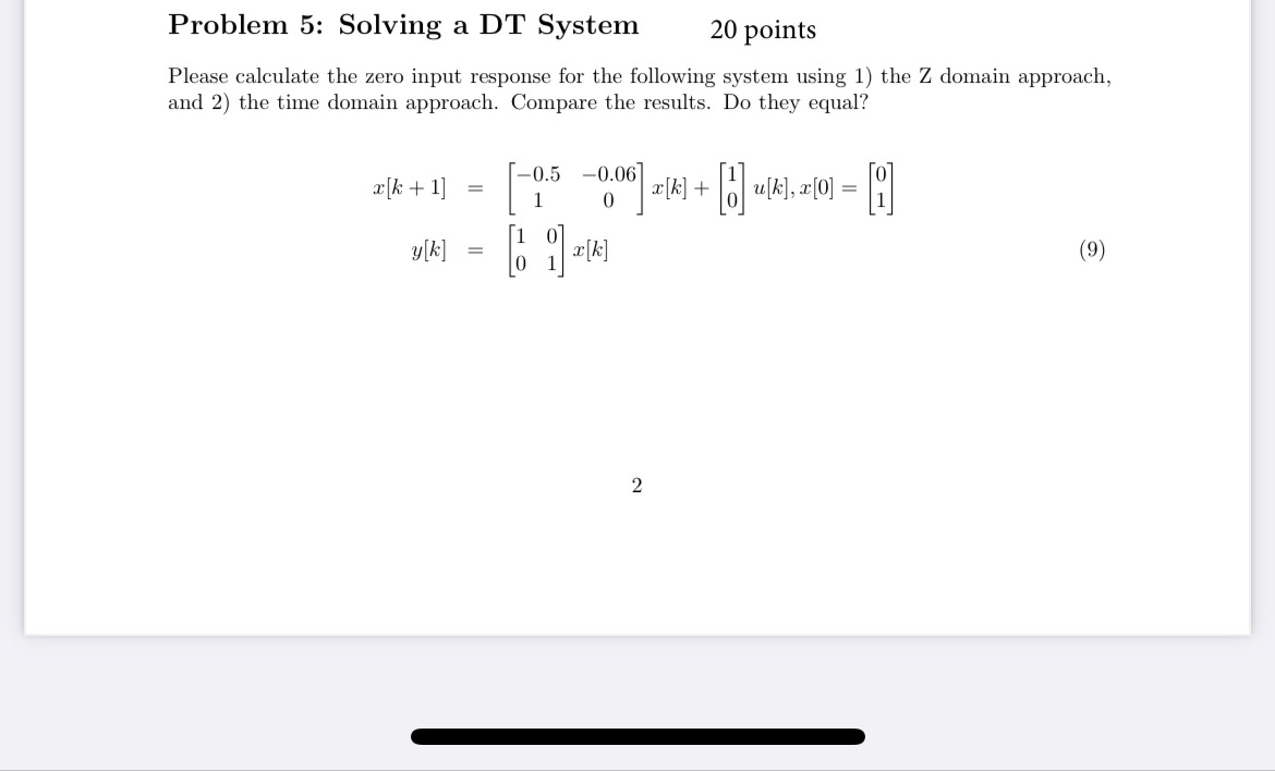 Solved Please calculate the zero input response for the | Chegg.com