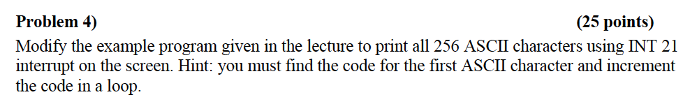 Solved Problem 4) (25 points) Modify the example program | Chegg.com