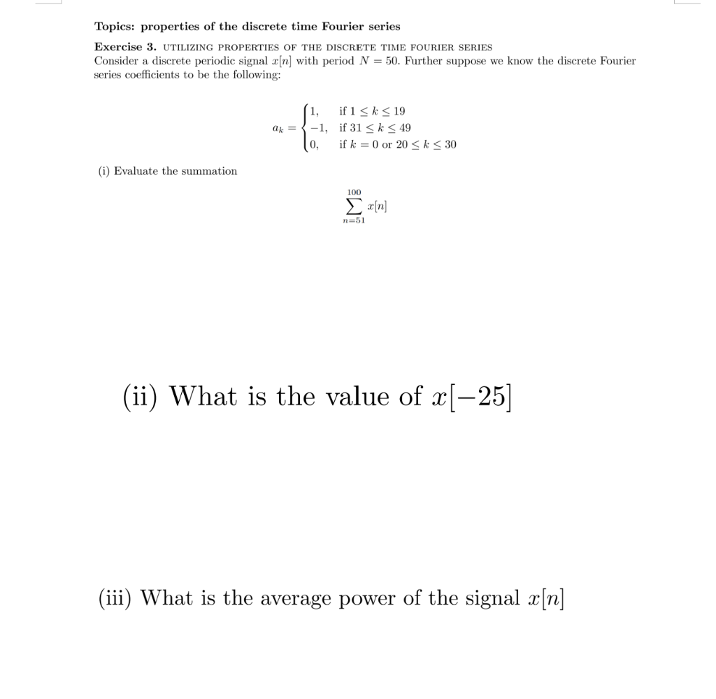 Solved Topics: properties of the discrete time Fourier | Chegg.com