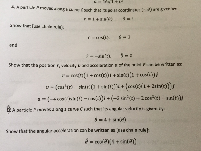 Solved A particle P moves along a curve c such that its | Chegg.com