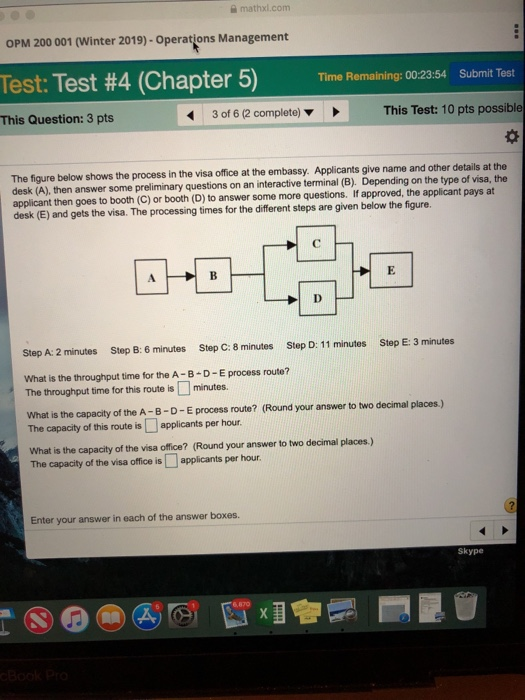 Solved mathxl.com OPM 200 001 (Winter 2019)-Operations | Chegg.com