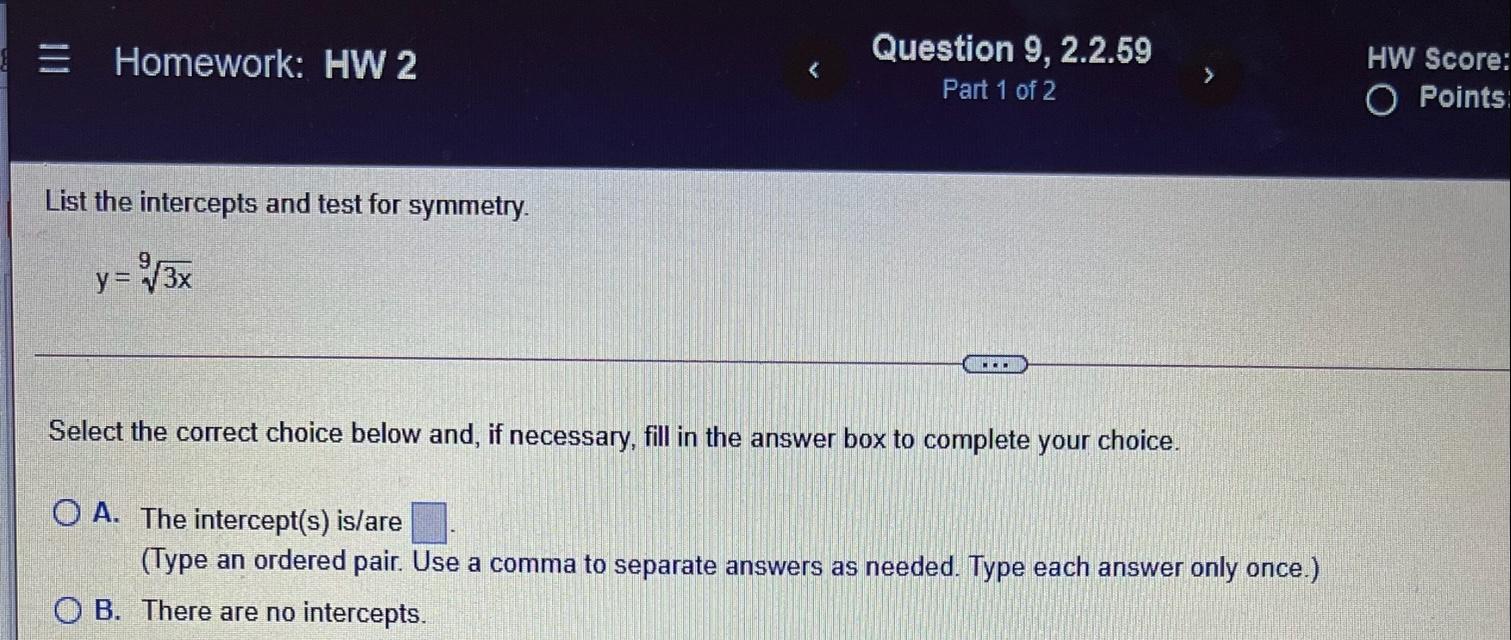 Solved = Homework: HW 2 Question 9, 2.2.59 Part 1 of 2 HW | Chegg.com