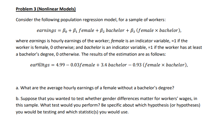 Solved Problem 2 (Regression Analysis - Theory) Is the | Chegg.com
