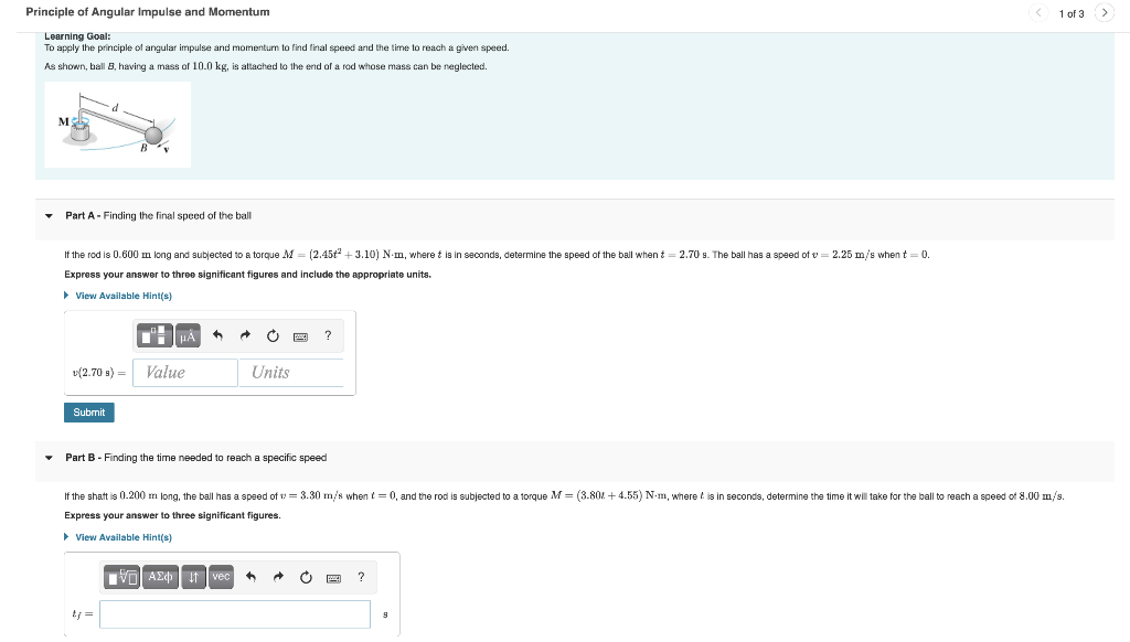 Solved 1 of 3 Principle of Angular Impulse and Momentum | Chegg.com