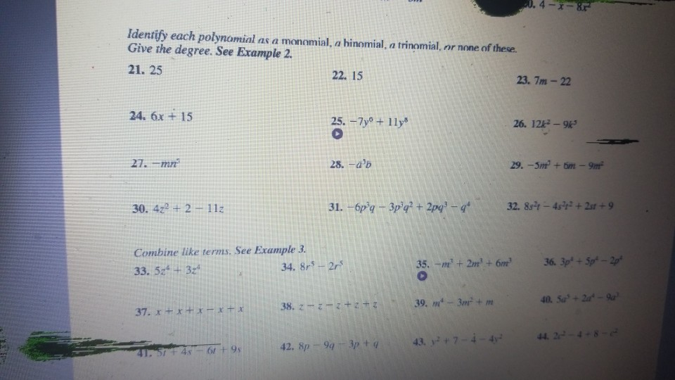 Solved 3 Give the numerical coefficient and the degree of | Chegg.com