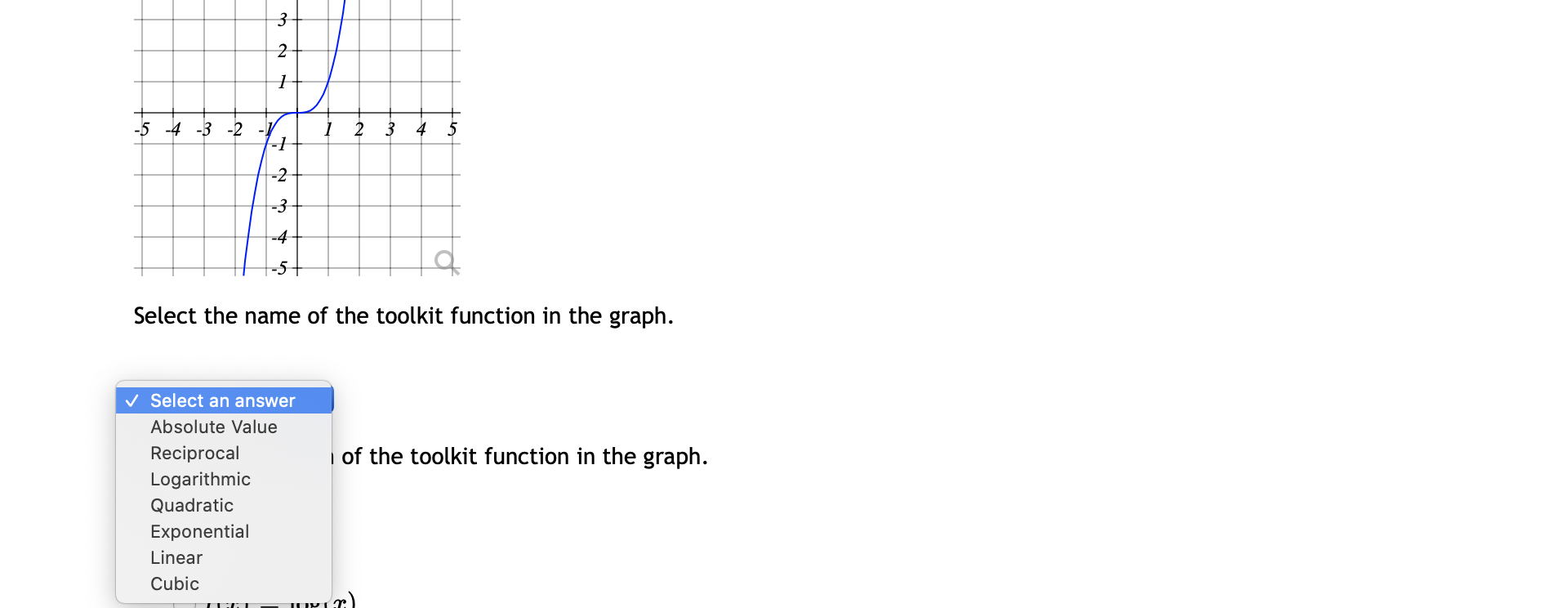 Solved 3 2 1 1 2 -5 -4 -3 -2 -1 -1 3 5 -2 -3 -4 Select the | Chegg.com