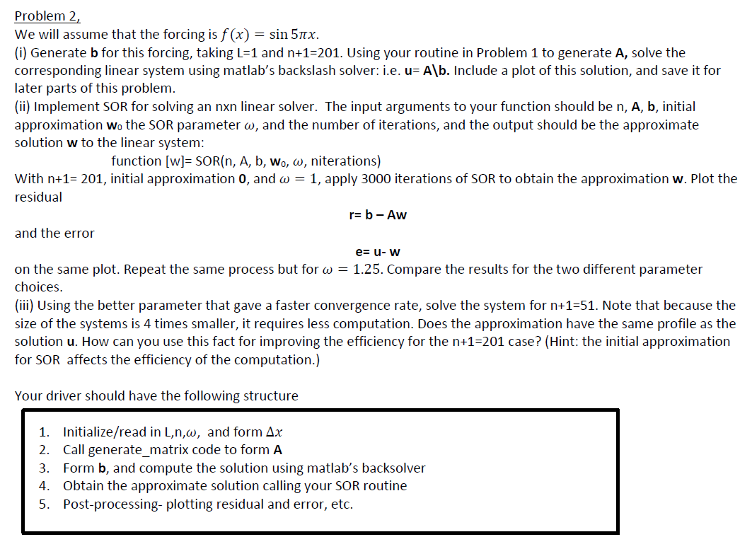 using MATLAB , required problem 2 MATLAB CODE, PLEASE | Chegg.com