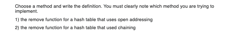 Solved Choose a method and write the definition. You must | Chegg.com