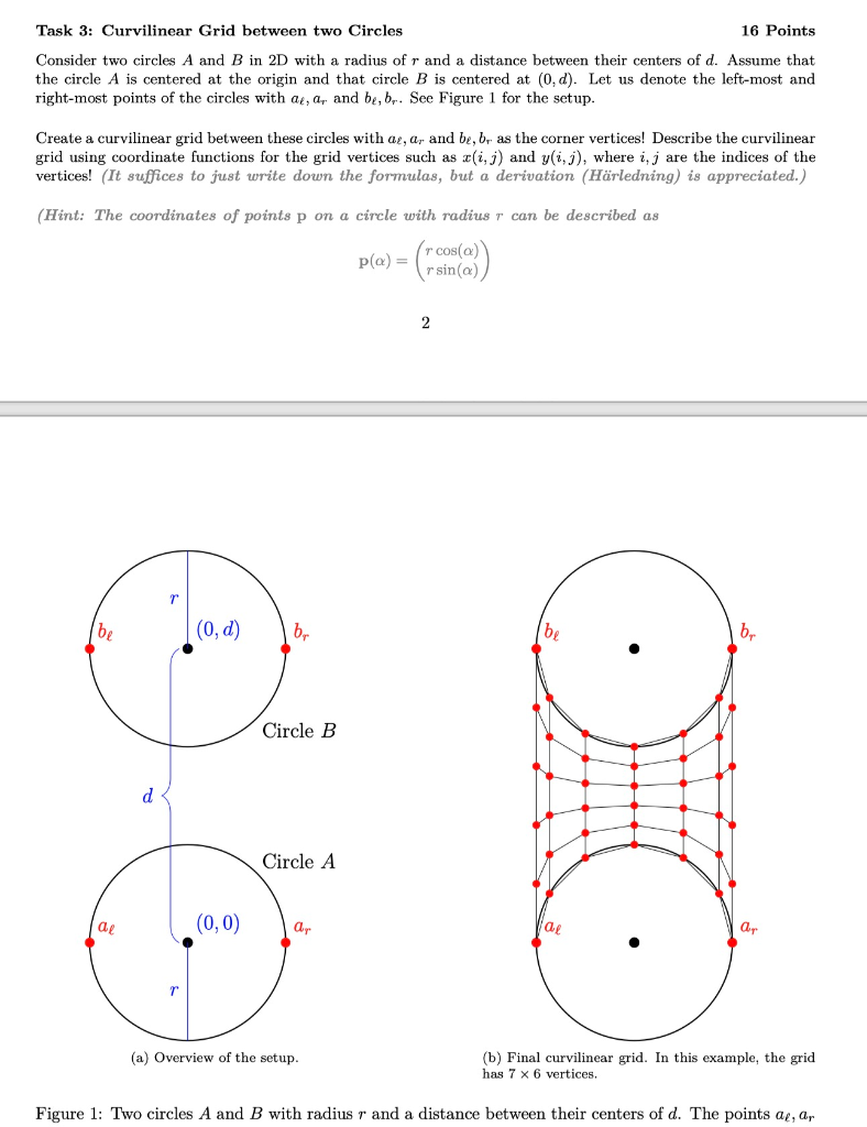 Task 3: Curvilinear Grid between two Circles 16 | Chegg.com