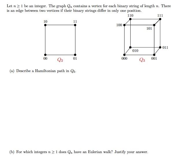 Solved Let n > 1 be an integer. The graph Qn contains a | Chegg.com