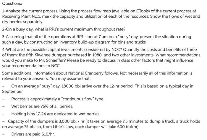 Questions: 1-Analyze the current process. Using the | Chegg.com