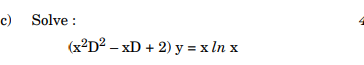 Solved c) Solve: (x2D2−xD+2)y=xlnx | Chegg.com