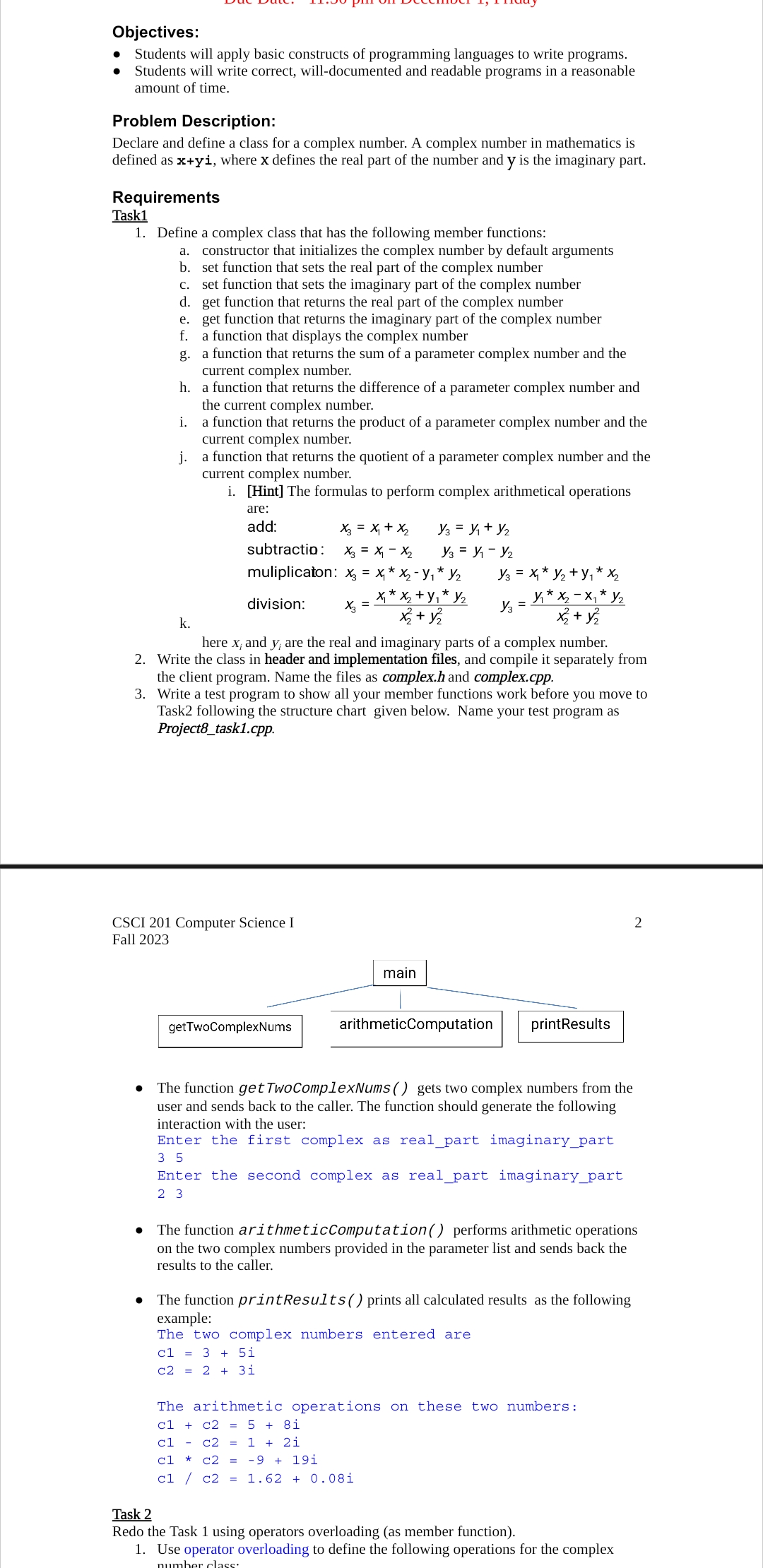 Solved Objectives: - Students will apply basic constructs of | Chegg.com