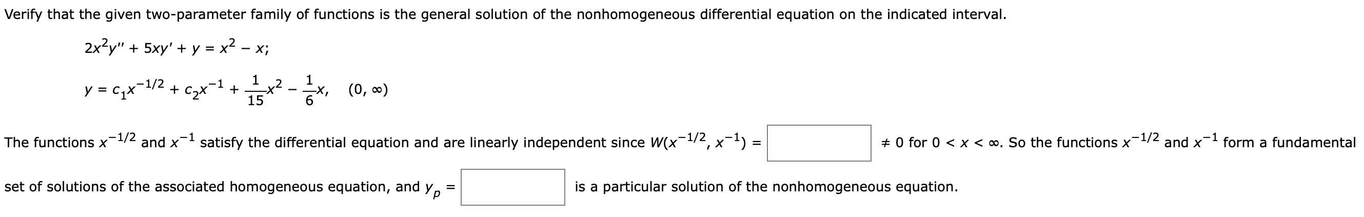 Solved Verify that the given two-parameter family of | Chegg.com