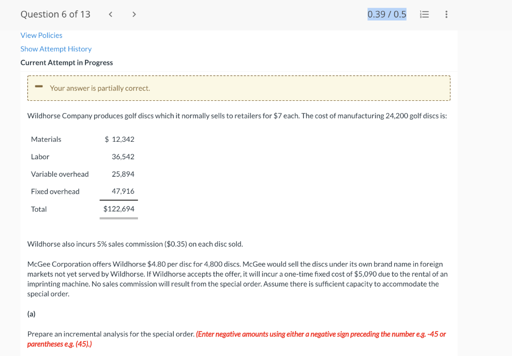 Solved Show Attempt History Current Attempt in Progress Your | Chegg.com