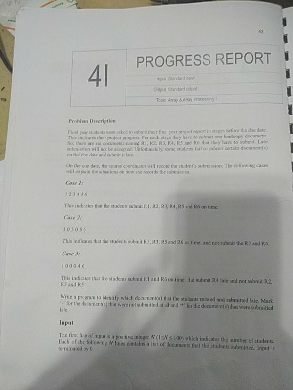 Solved Progress Report Trout Standard Output Sundado Topic Array Array Processing Problem 9465