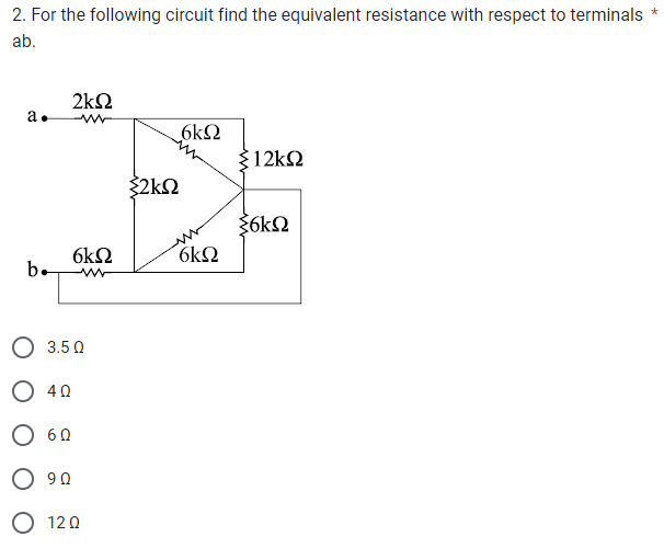 Solved 2. For the following circuit find the equivalent | Chegg.com