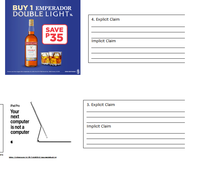 Solved Directions: Write your own claim for each explicit | Chegg.com