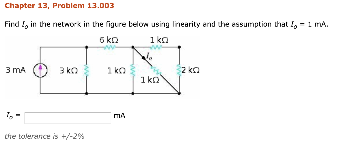 Solved Chapter 13, Problem 13.003 Find I, in the network in | Chegg.com