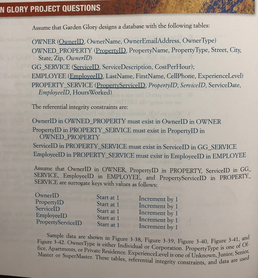 Solved Please answer E-H E. Write an SQL statement to list | Chegg.com