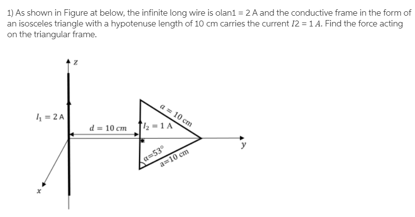 Solved 1) As shown in Figure at below, the infinite long | Chegg.com