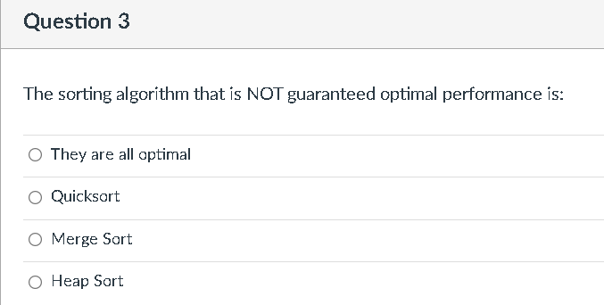 Solved Question 24 10 pts Assume an unsorted array with 64 | Chegg.com