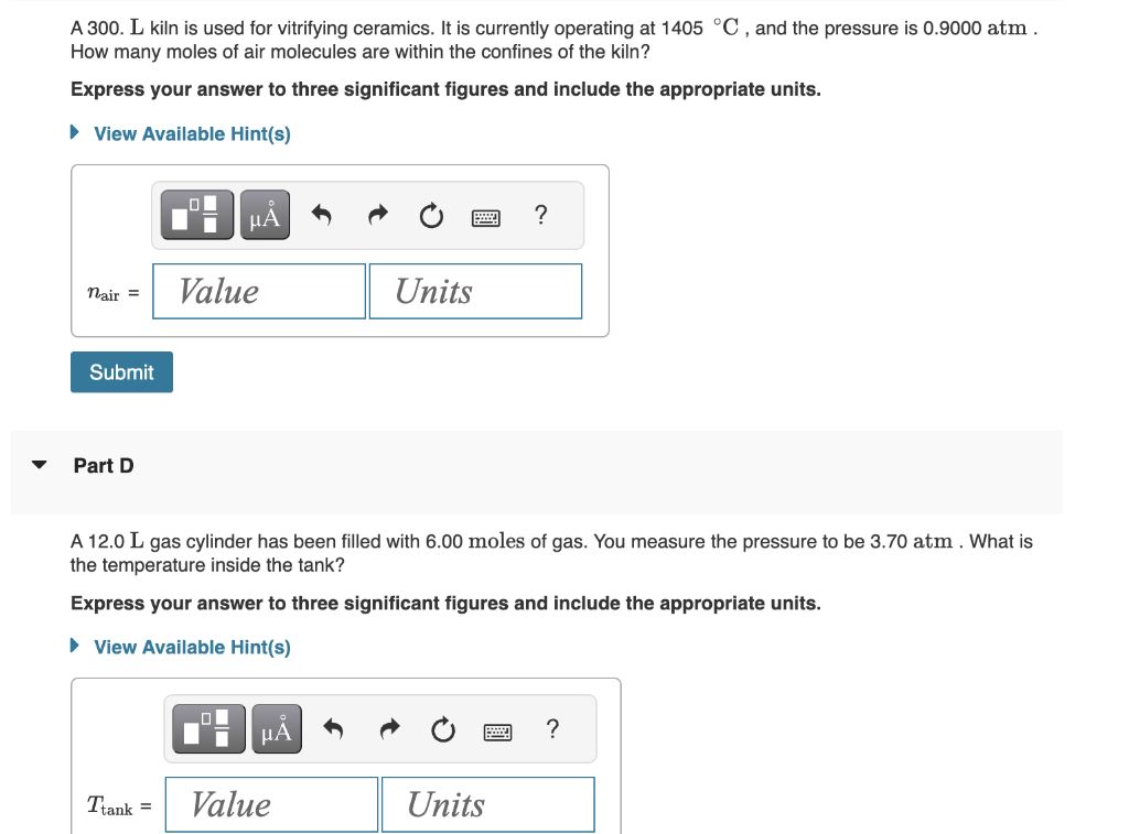 Solved A 300. L kiln is used for vitrifying ceramics. It is | Chegg.com