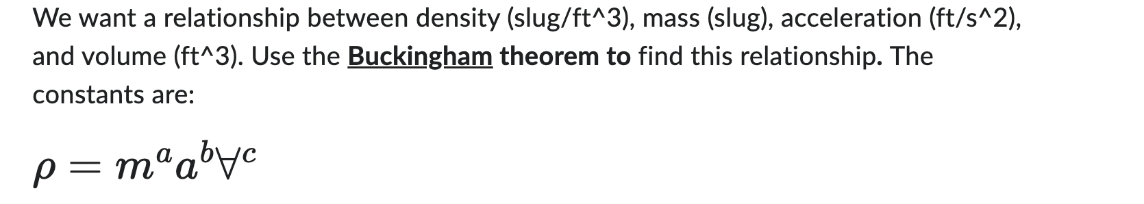 We want a relationship between density (slug/ft^3), | Chegg.com