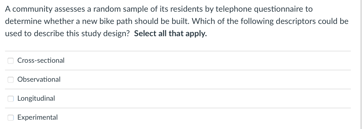 Solved Please select all that apply (this means there are | Chegg.com