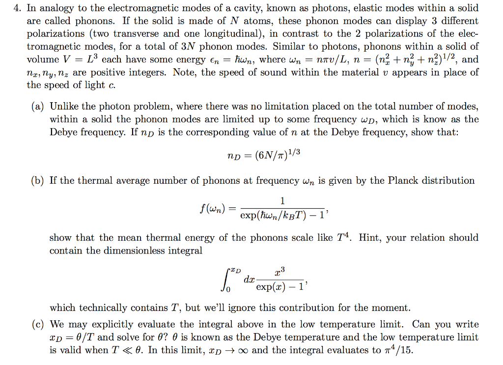 Solved 4. In analogy to the electromagnetic modes of a | Chegg.com