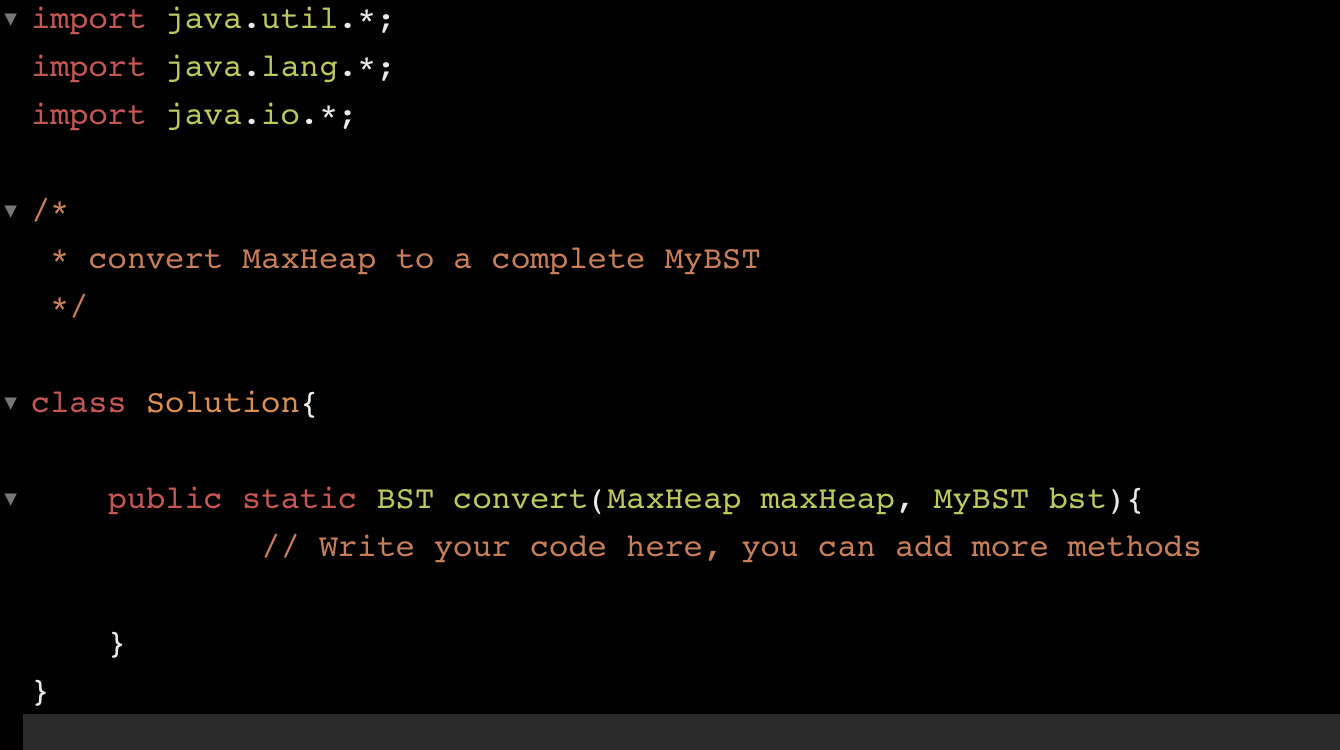 Solved The problem is to implement a convert method to | Chegg.com