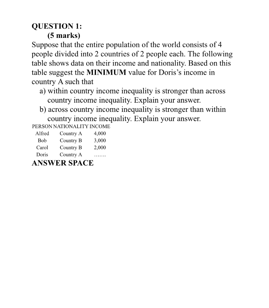 Solved Question 1 5 Marks Suppose That The Entire 