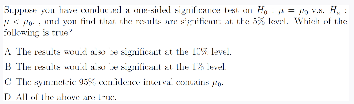 Solved Suppose you have conducted a one-sided significance | Chegg.com