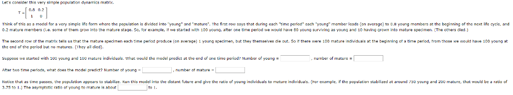 Solved Let's consider this very simple population dynamics | Chegg.com