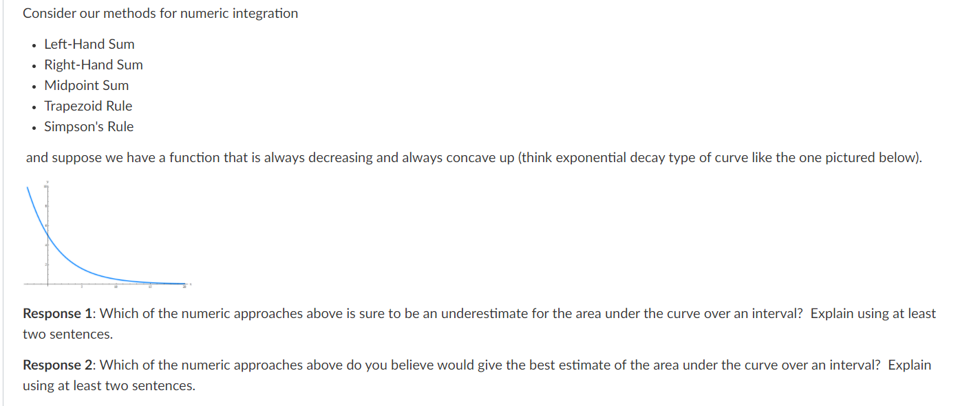 Solved Consider Our Methods For Numeric Integration • 