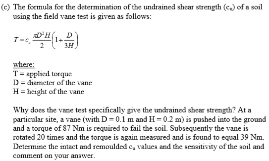 Solved (c) The formula for the determination of the | Chegg.com