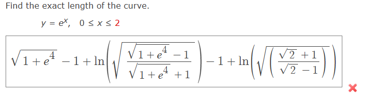 Solved Find the exact length of the curve. | Chegg.com