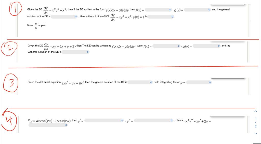 Solved Given the DE dxdy−x2y2=x2, then if the DE written in | Chegg.com