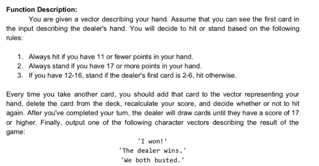 Function Description: You are given a vector | Chegg.com