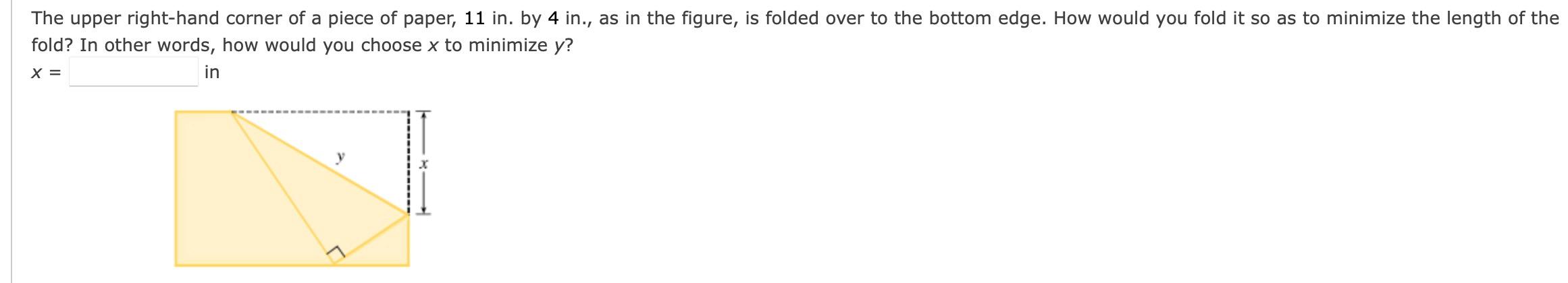 Solved The upper right-hand corner of a piece of paper, 11 | Chegg.com