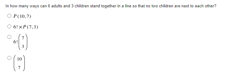 Solved In how many ways can 6 adults and 3 children stand | Chegg.com