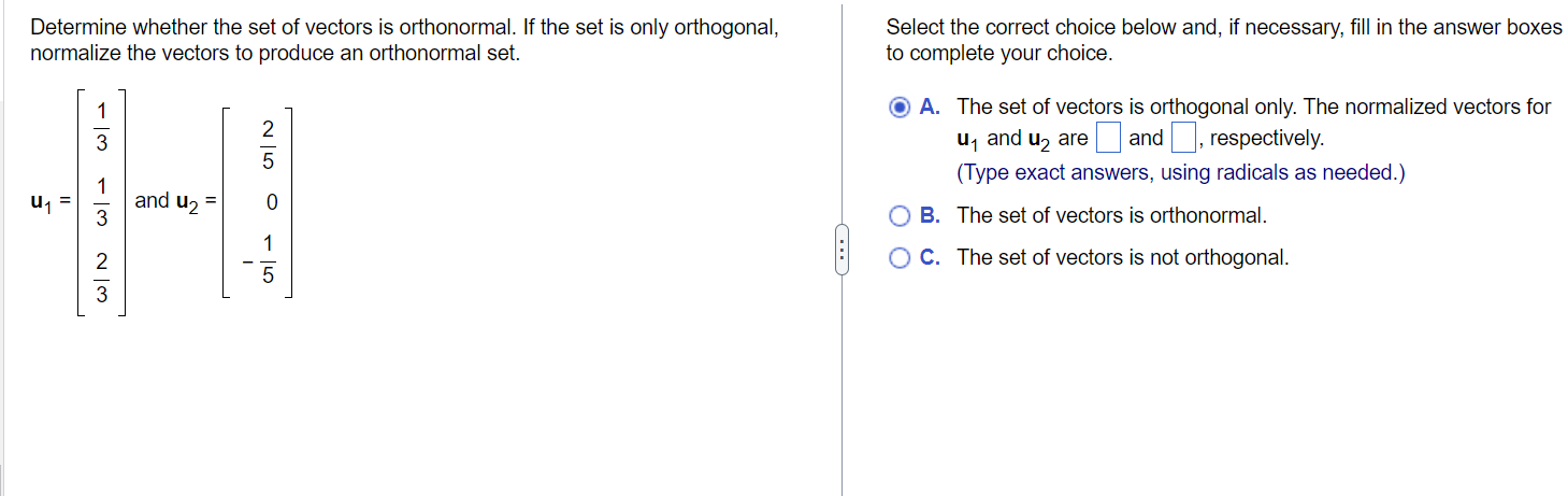 Solved Determine Whether The Set Of Vectors Is Orthonormal