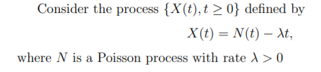 Solved Consider the process {X(t),t> 0} defined by X(t) = | Chegg.com